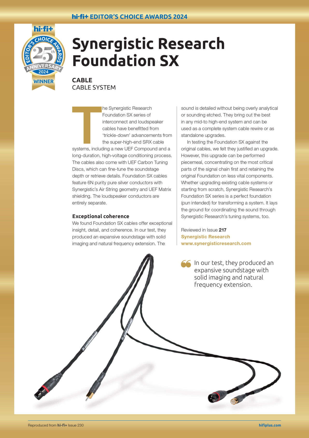 Reviews, Awards and Videos - Synergistic Research